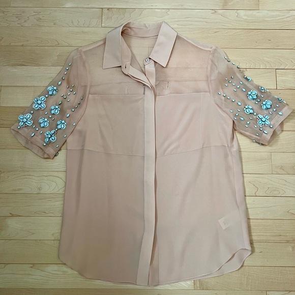 Rebecca Taylor | Tops | Silk And Sequin Embellished Top Rebecca Taylor ...